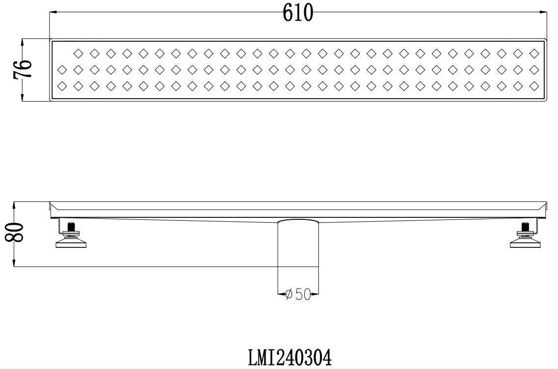 Bathroom Thickened Stainless Steel Rectangular Floor Drain – Sino-building