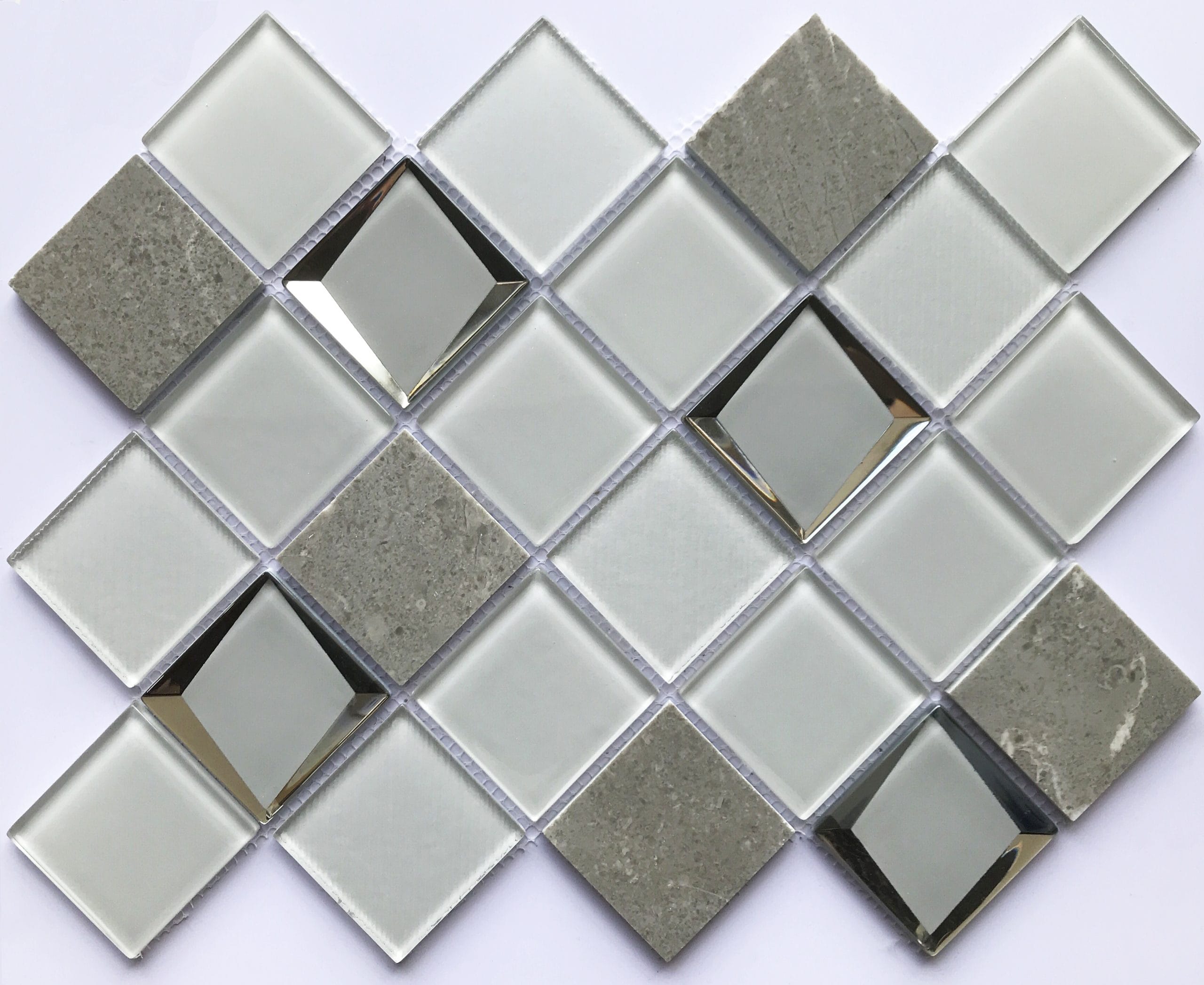 Crystal Glass and Stone Blend Mosaic Tiles – Sino-building